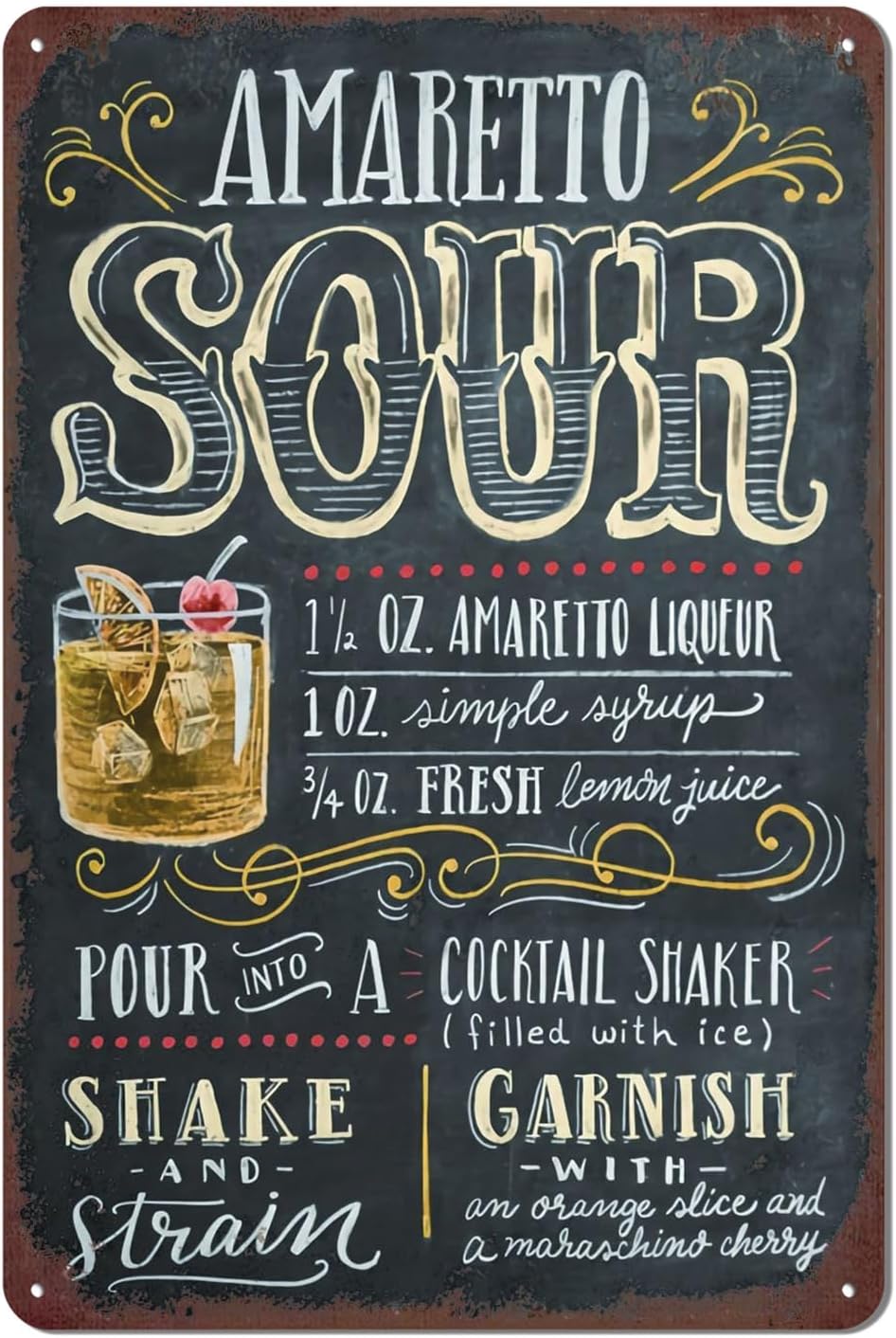 Amazon.com: Vintage Bar Metal Tin Sign Retro Cocktail Wall Decor Man ...