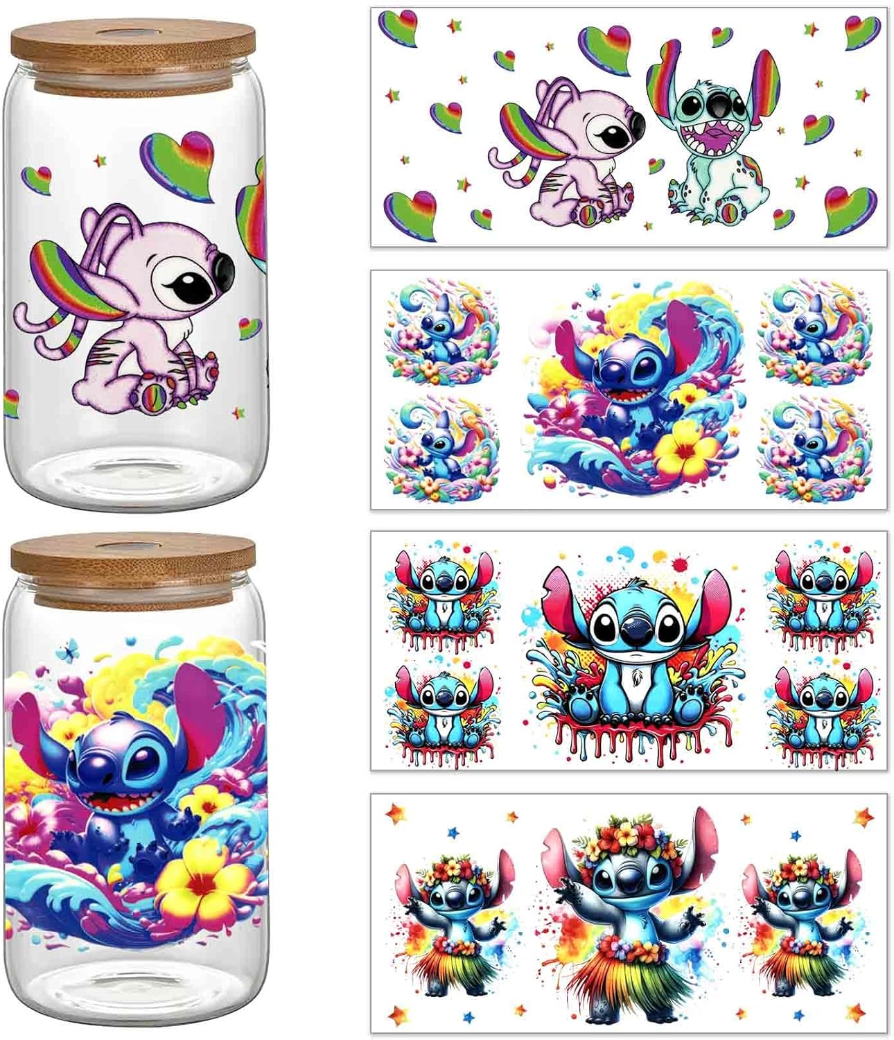 Amazon.com: 4 Sheets UV DTF Cup Wraps, Waterproof Tumbler Decal ...