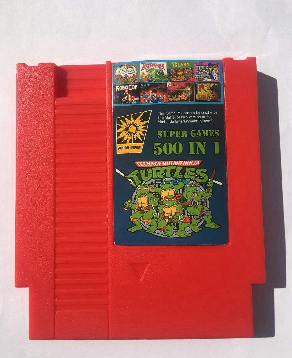 Amazon.co.jp: 500 in 1 Nes ゲームカートリッジ ビデオゲーム マルチ 72ピン 8ビット スーパーゲーム タートルズ ...