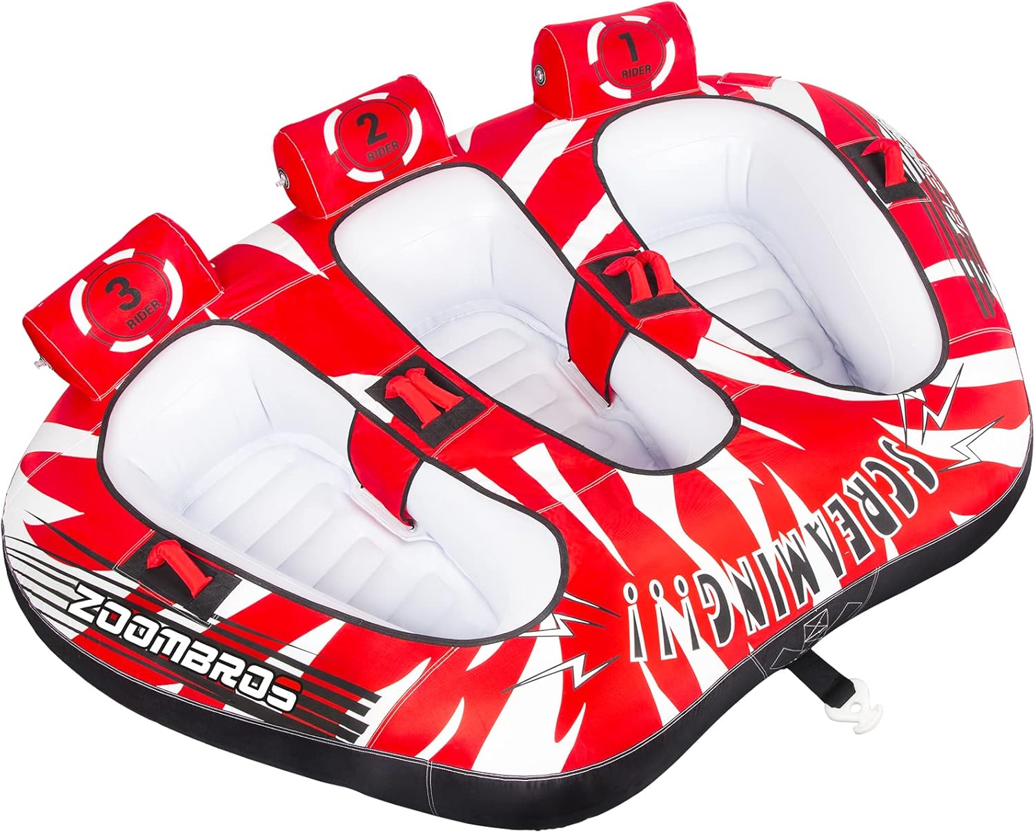 ZOOMBROS Towable Tubes for Boating 3 Person, Water Tubes for Boats to Pull, Safety Inflatable ...