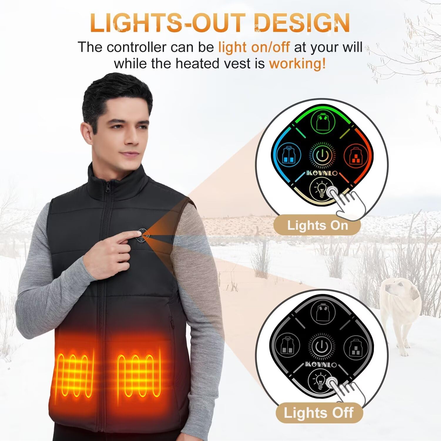 Snapklik.com : KOVNLO Heated Vest For Men, Smart Controller