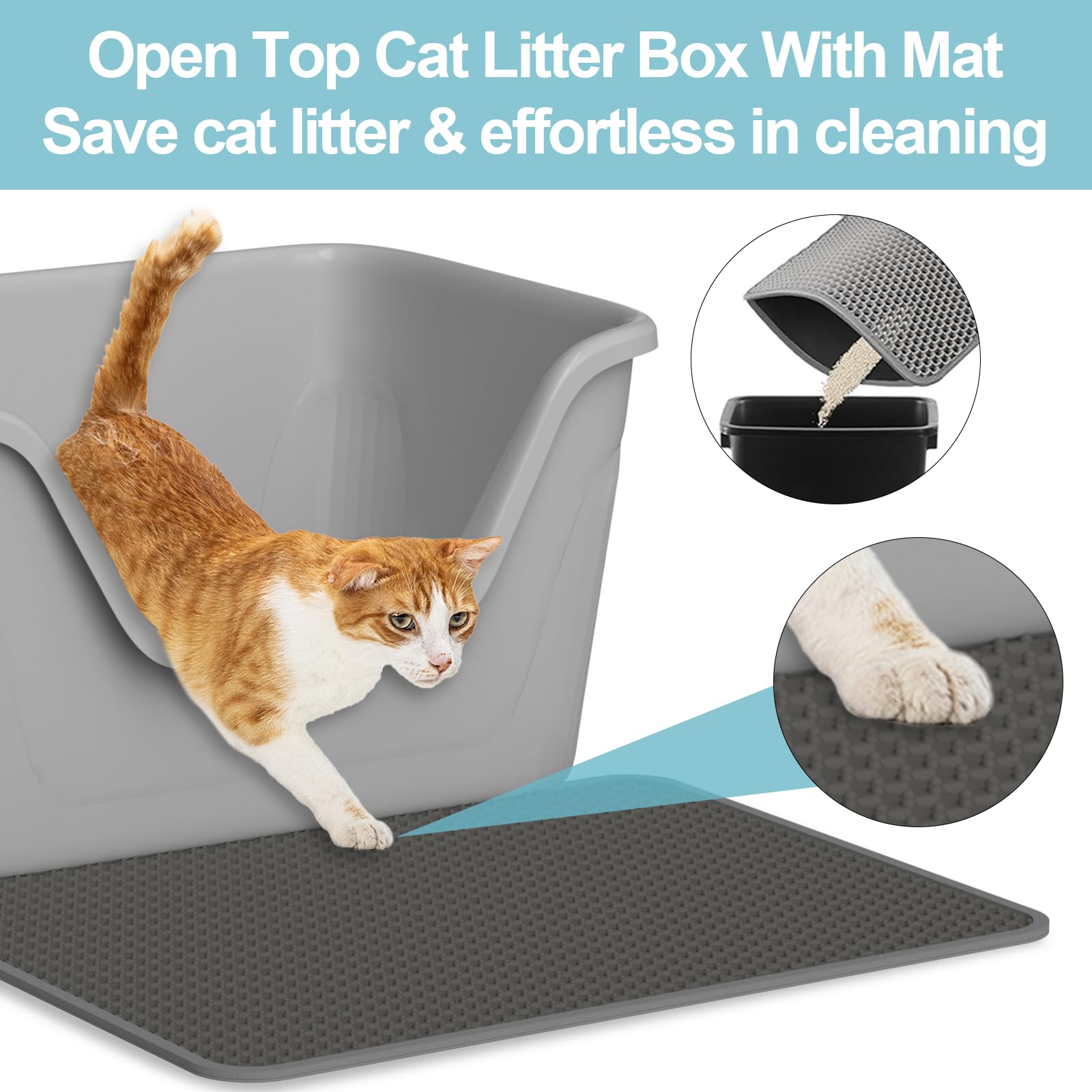Snapklik.com : 2 Sets XL High Sided Extra Large Litter Box For Big Cats ...