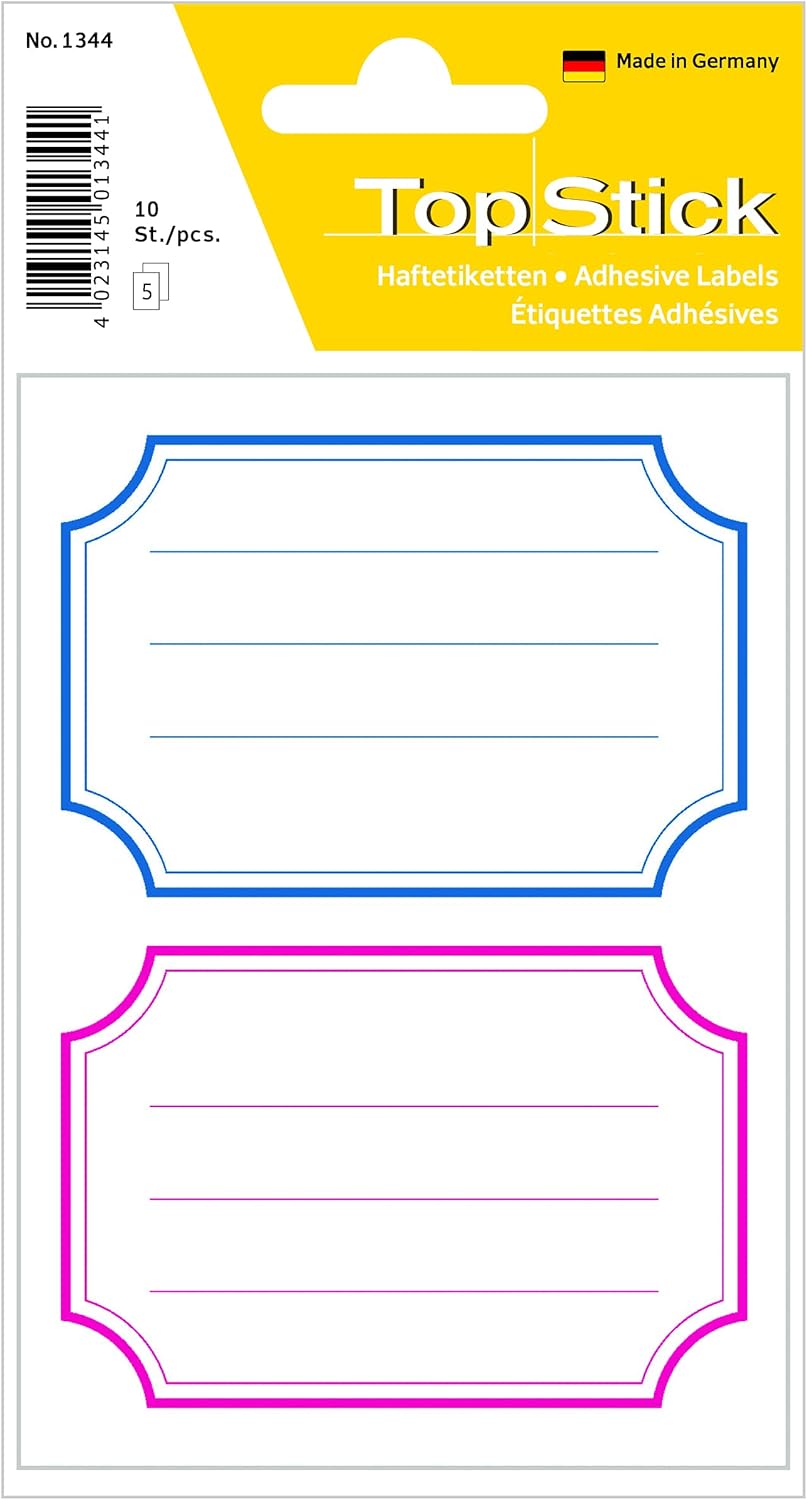 TopStick 1344 Book Labels, 2 Labels Per Sheet, 78 x 53 mm, 10 Labels ...