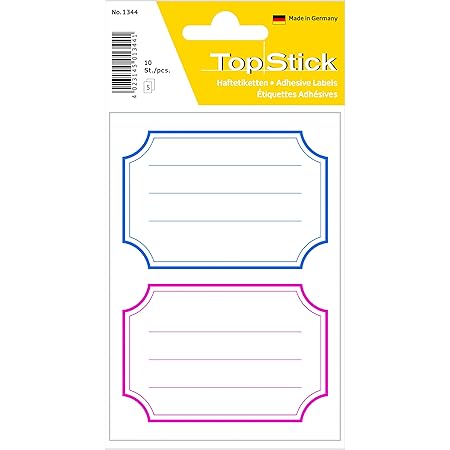 TopStick 1344 Book Labels, 2 Labels Per Sheet, 78 x 53 mm, 10 Labels ...