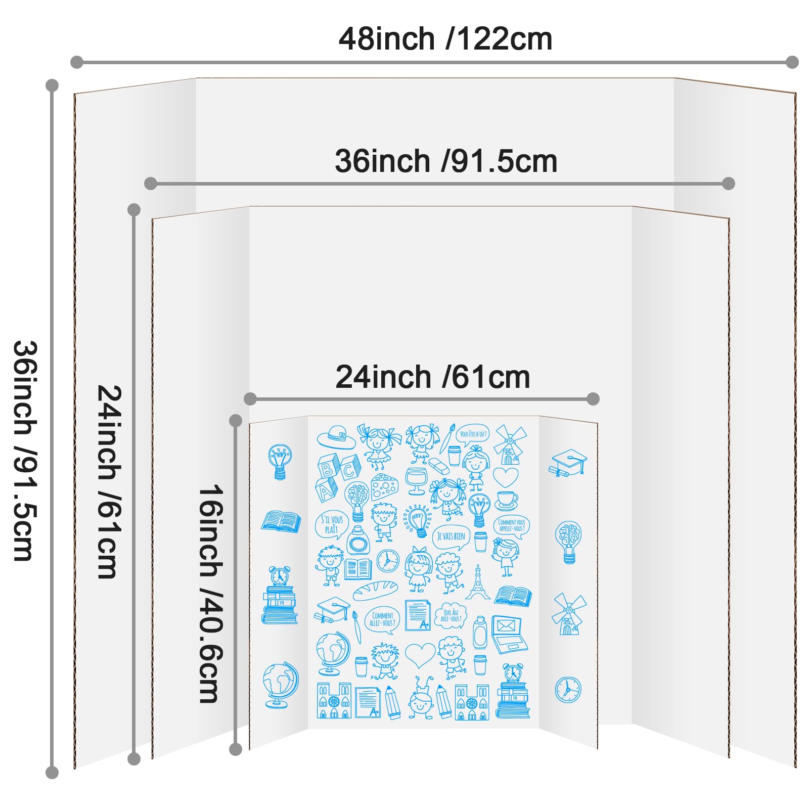 Snapklik.com : 6 Pack Trifold Poster Board, 24