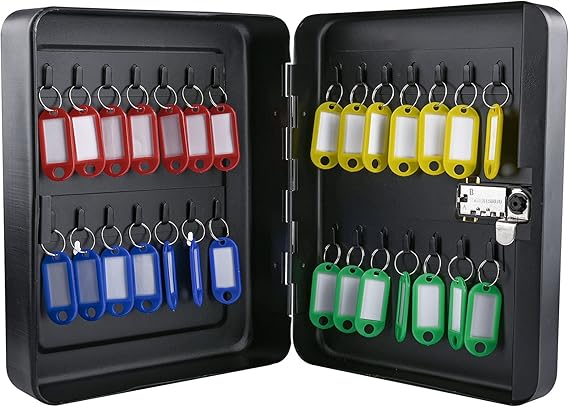 Amazon.com: Key Box Wall Mount with Combination Lock, 28 Key Hooks ...