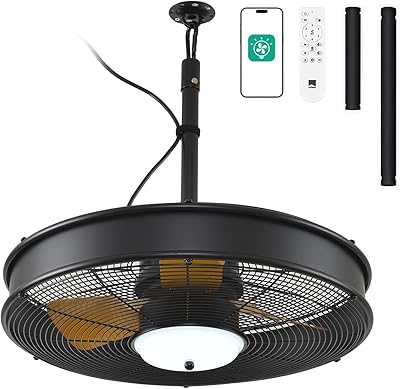 Orison Outdoor Ceiling Fans with Light, 21'' Wet Rated Outdoor Hanging ...