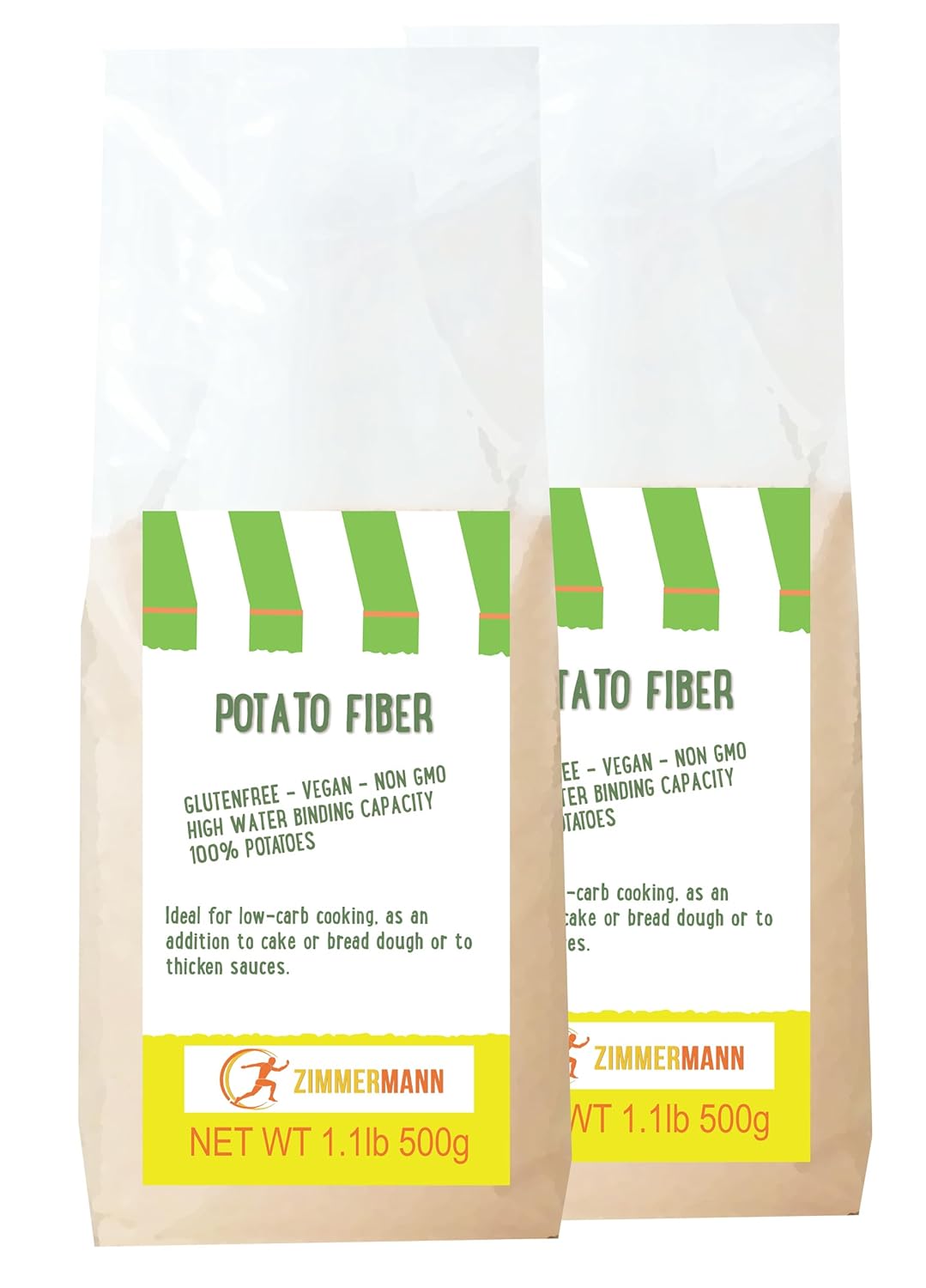 Amazon.com: Zimmermann Potato Fiber 2 pack 2x1.1lb 1000g, Non GMO, Keto ...