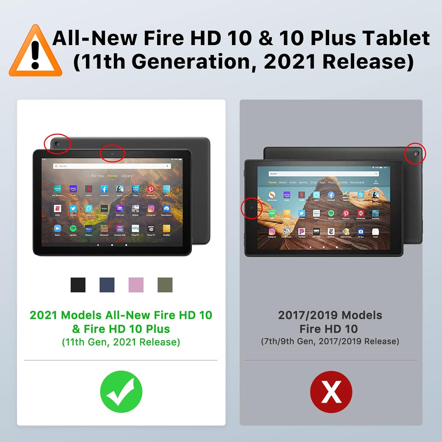 MoKo Funda compatible con la nueva tablet Kindle Fire HD 10 y 10 Plus ...