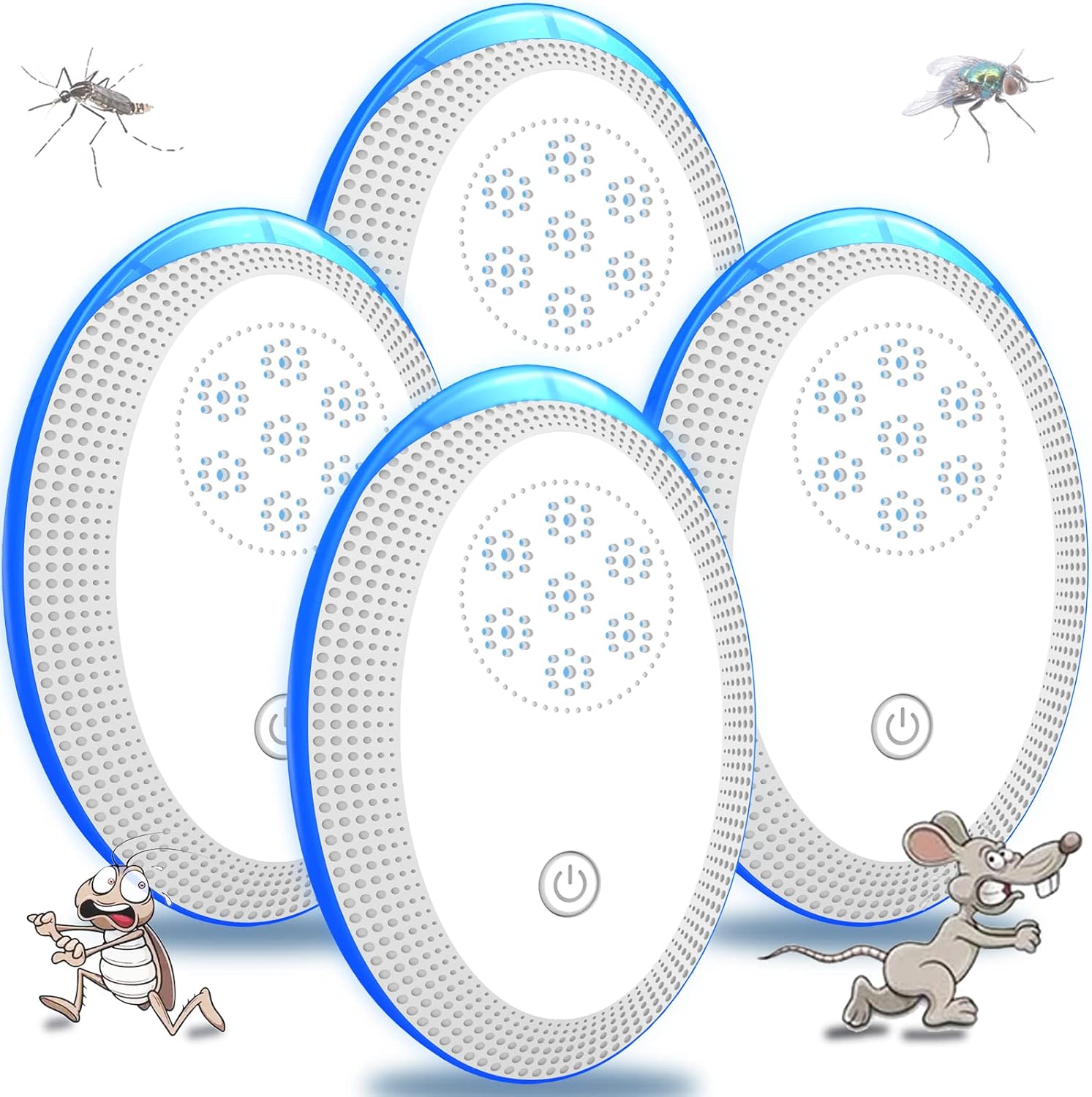 Ultrasonic Pest Repeller, Electronic Insect Repellent Mouse Traps 4 ...