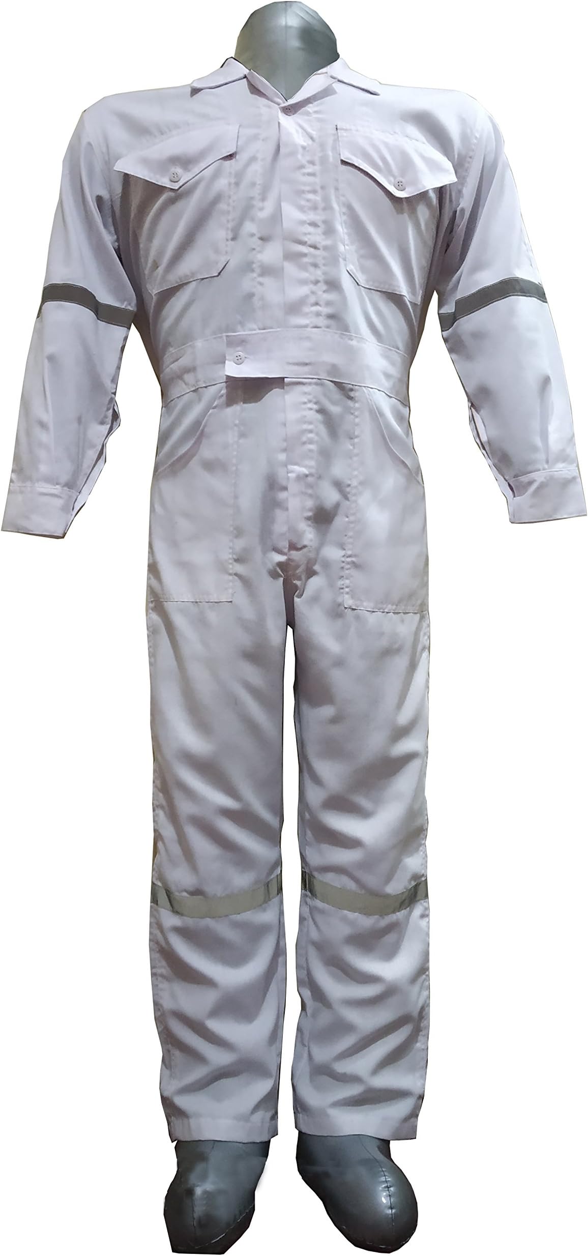 SSBengaly Men's Poly Cotton Safety Coverall Boiler Suit (White, Large ...