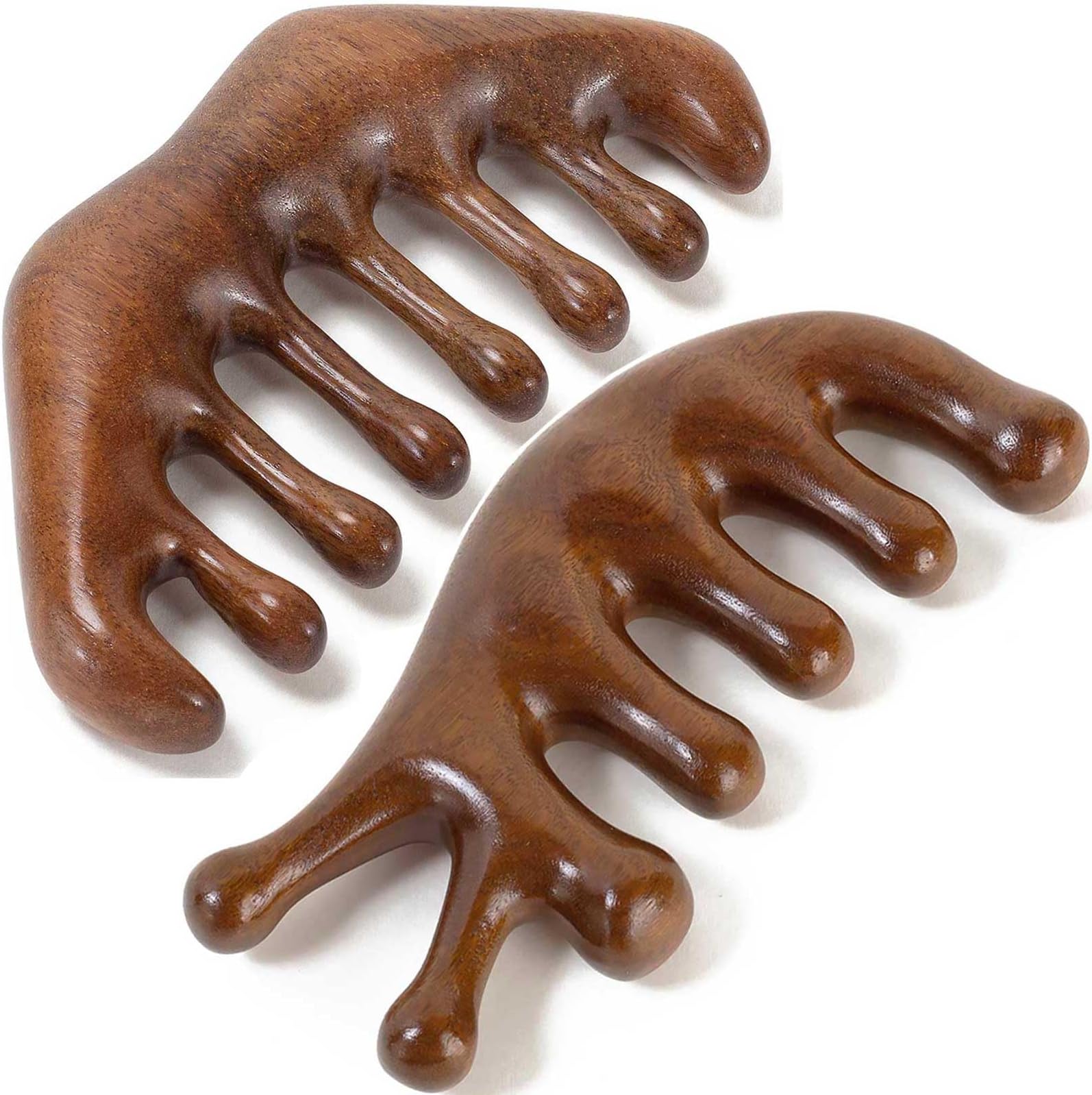 Amazon.com: Lusofie Wooden Scalp Massage Comb Natural Wood Comb Wide ...