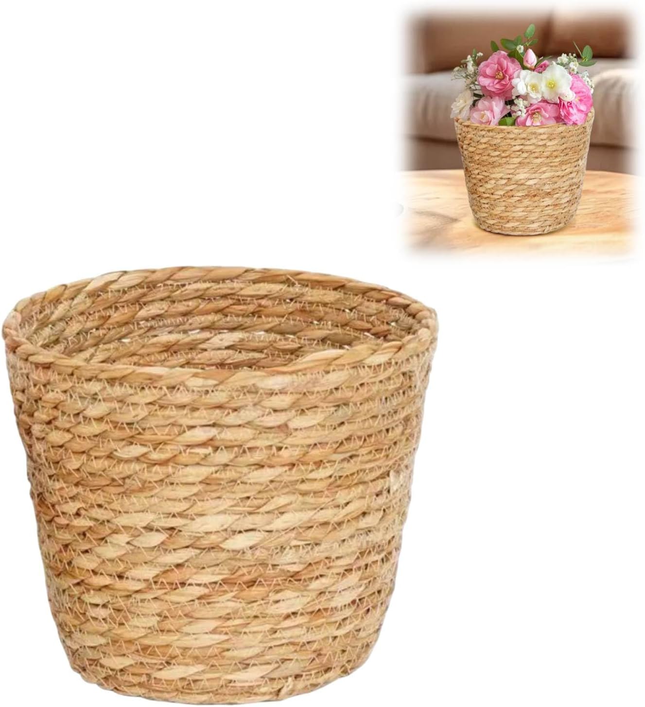 Amazon.com : Hand Woven Containers,Woven Straw Flower Pots,Natural ...