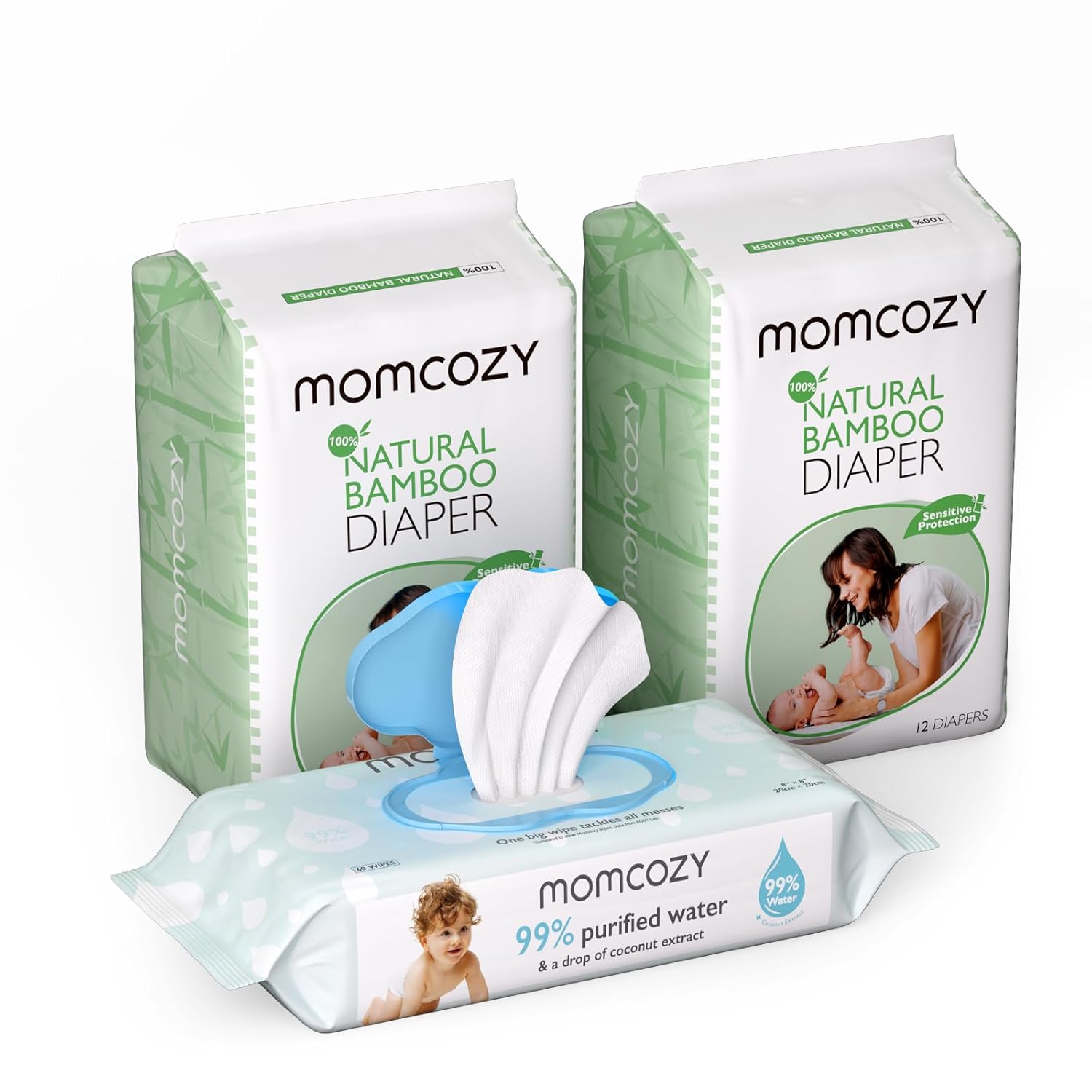 Amazon.com : Momcozy Diapers, Mini Size Resealable Package Disposable ...