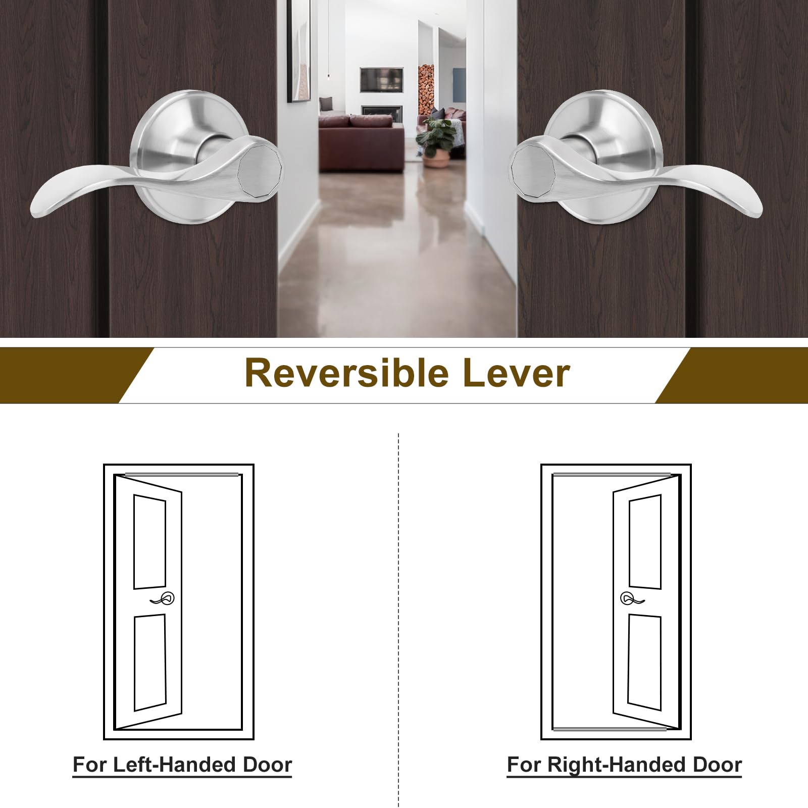 Snapklik.com : Interior Door Levers, Passage Door Handles, No Locking ...