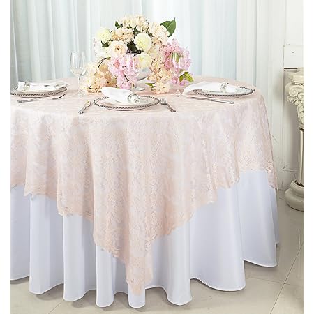 Amazon.com: Wedding Linens Inc. 108 inch Lace Table Overlays, Lace ...