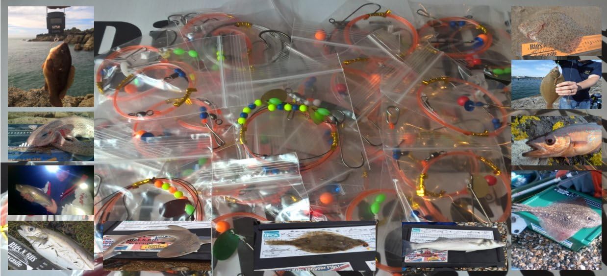 Sea fishing Rigs x 30 rough ground rigs, clipped rigs, beach rigs, Cod ...