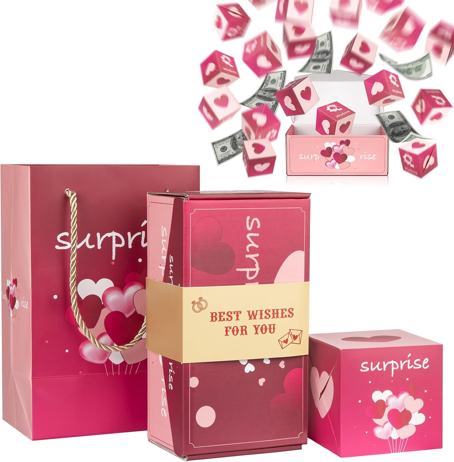 Amazon.com: Shker 20PCS Folding Bouncing Surprise Gift Box, Happy ...