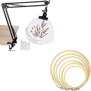 Amazon.com: Caydo Adjustable Metal Embroidery Hoop Stand with 6 Pieces ...