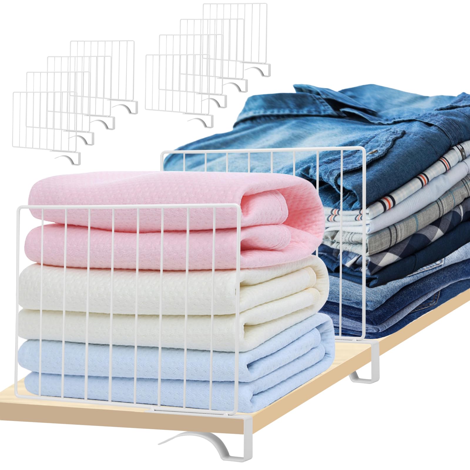 Amazon.com: 8 Pack Shelf Dividers for Closet Organization Metal Closet ...