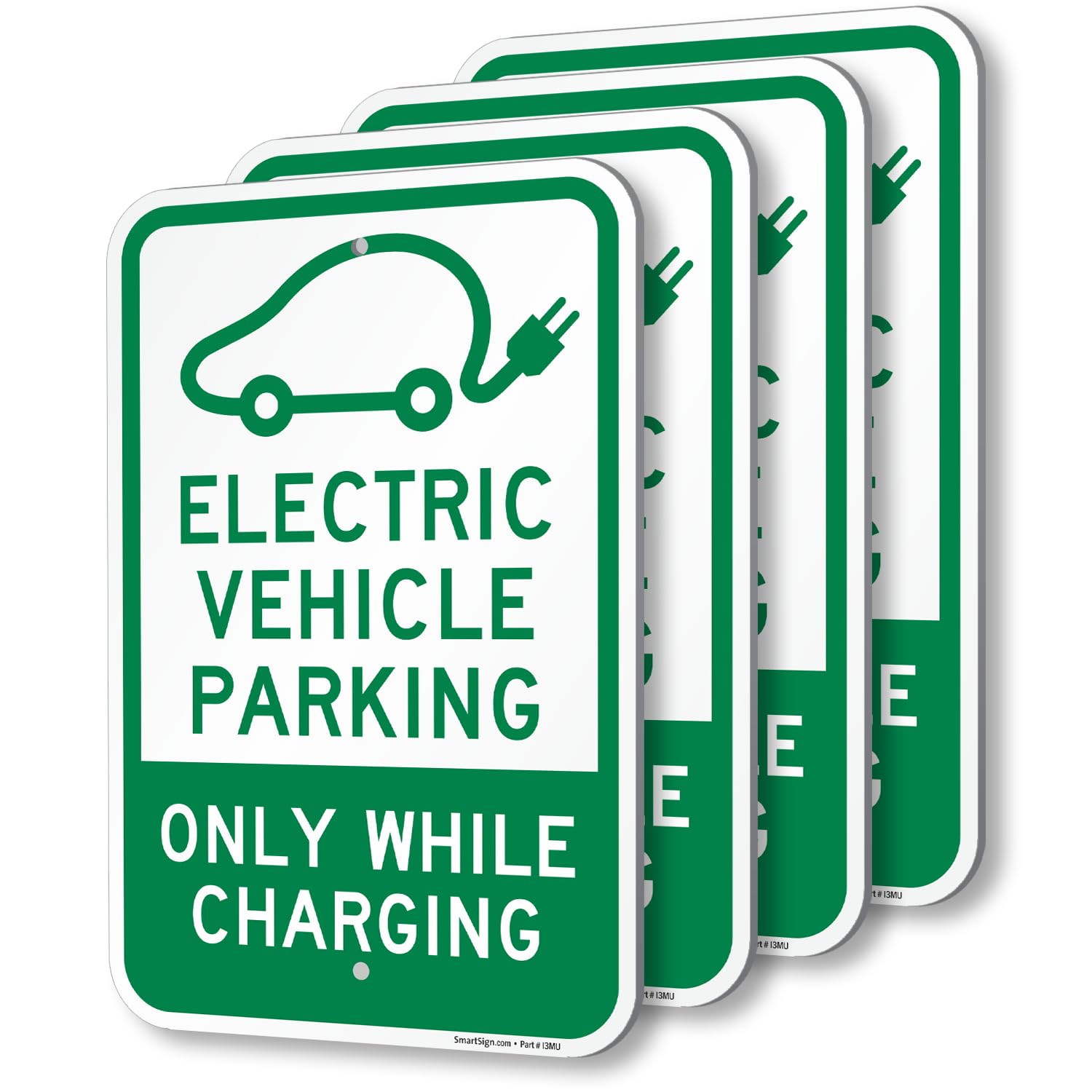 Reflective EV Charging Only Sign SmartSign Electric Vehicle - 18x12 ...