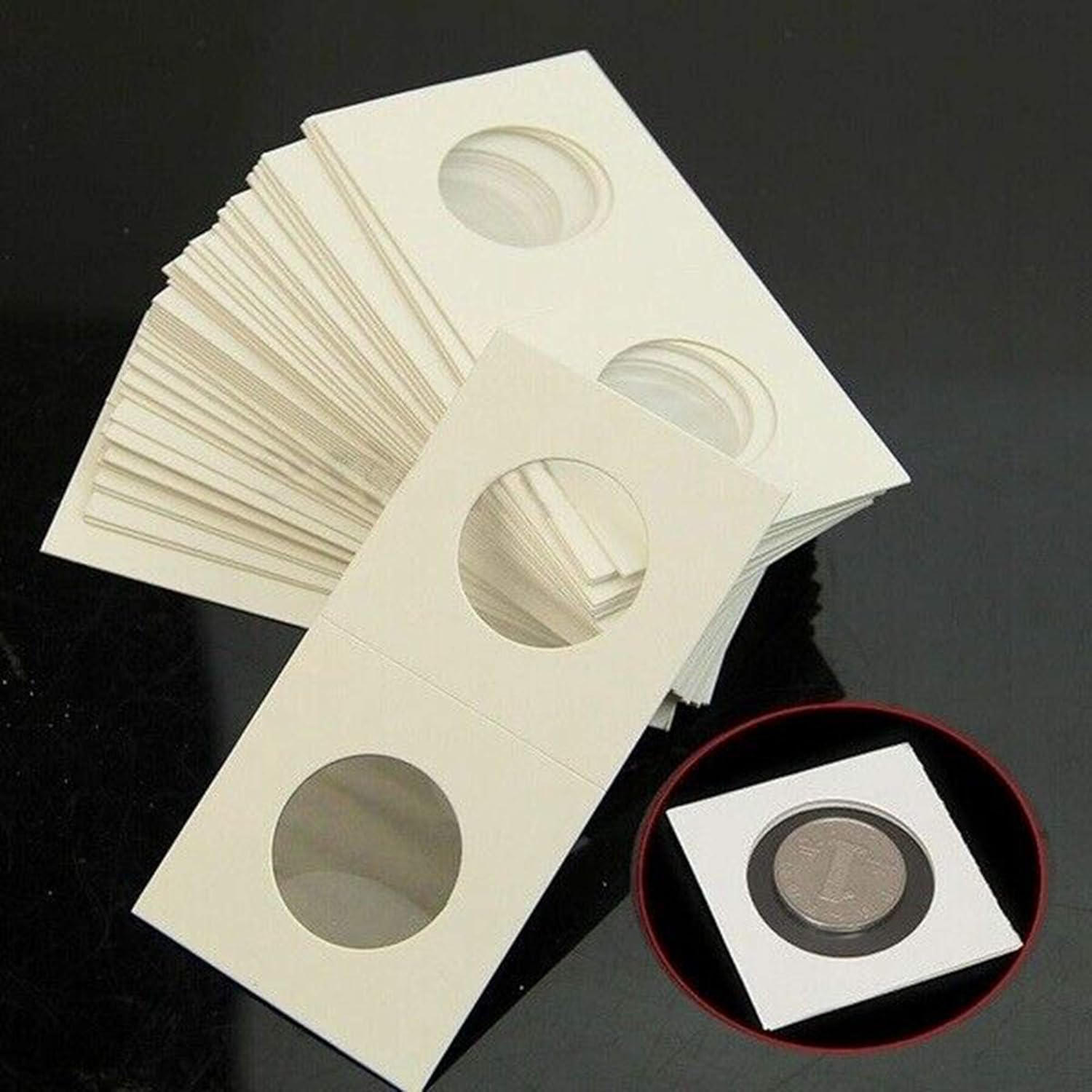 2X2 Cardboard Flip Coin Holder for 2 Dollar/ Toonie- 31.5 mm, Staple ...