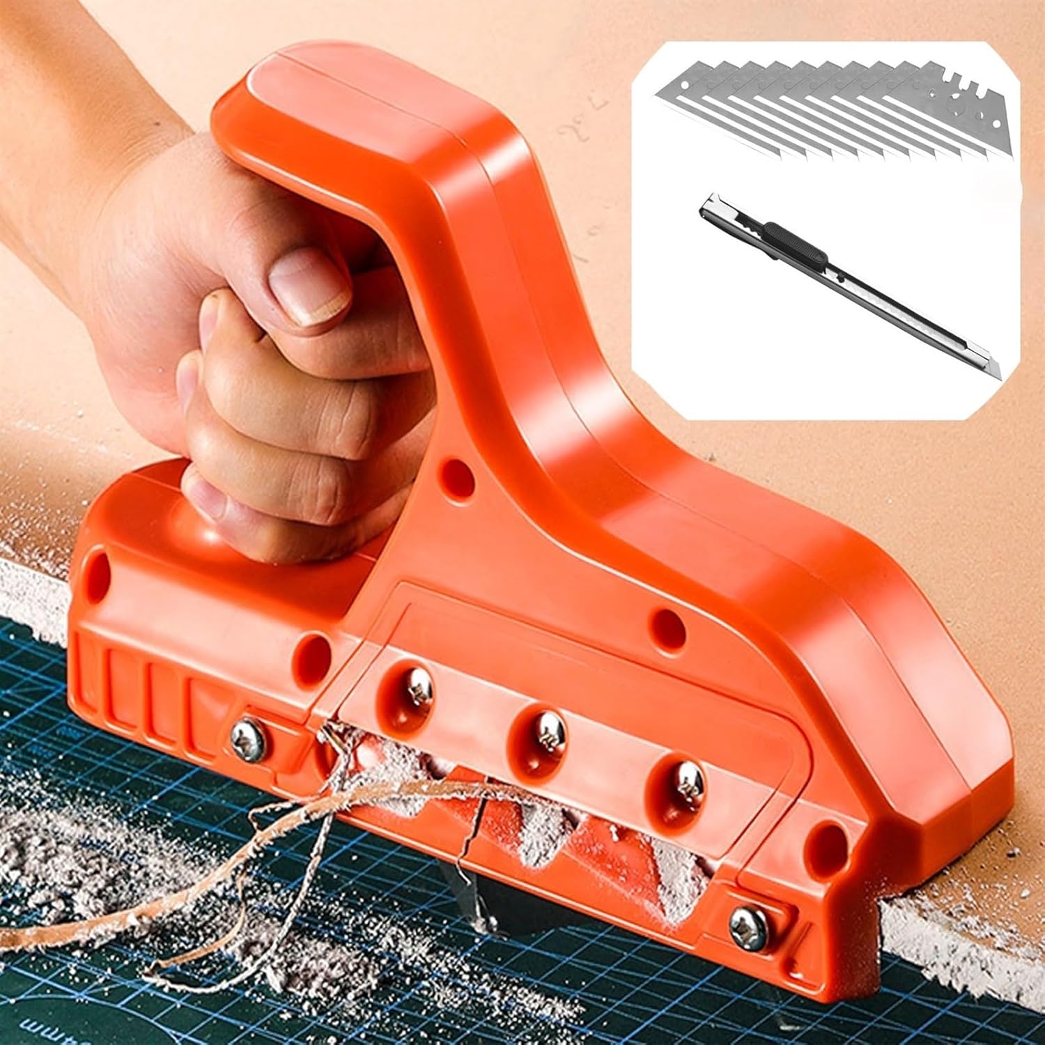 Drywall Chamfer Woodworking Hand Tool, with 10 Blades and Utility Knife ...