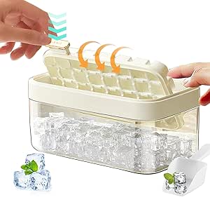 Amazon.com: TYPZSS Rotating Ice Cube Tray with Lid and Bin，28 Pcs Mini ...