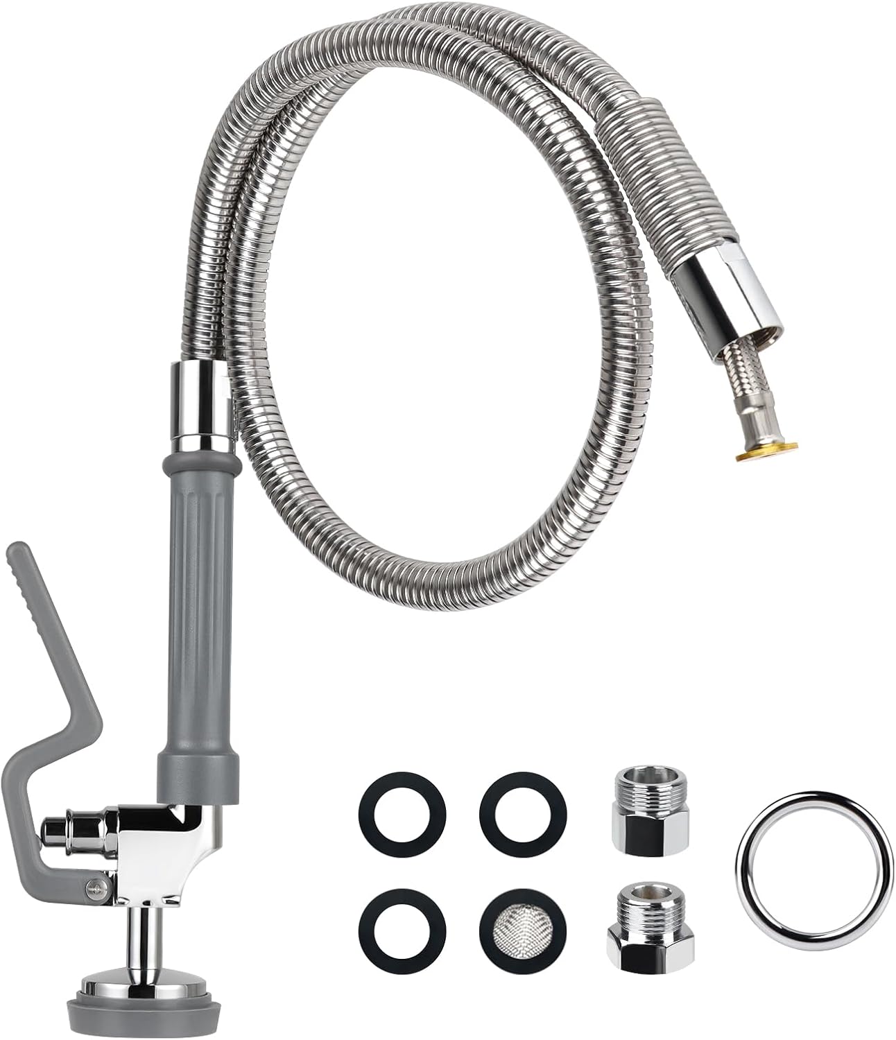 KANONEY Pre Rinse Hose with Spray Valve 38" Stainless Steel Flexible ...