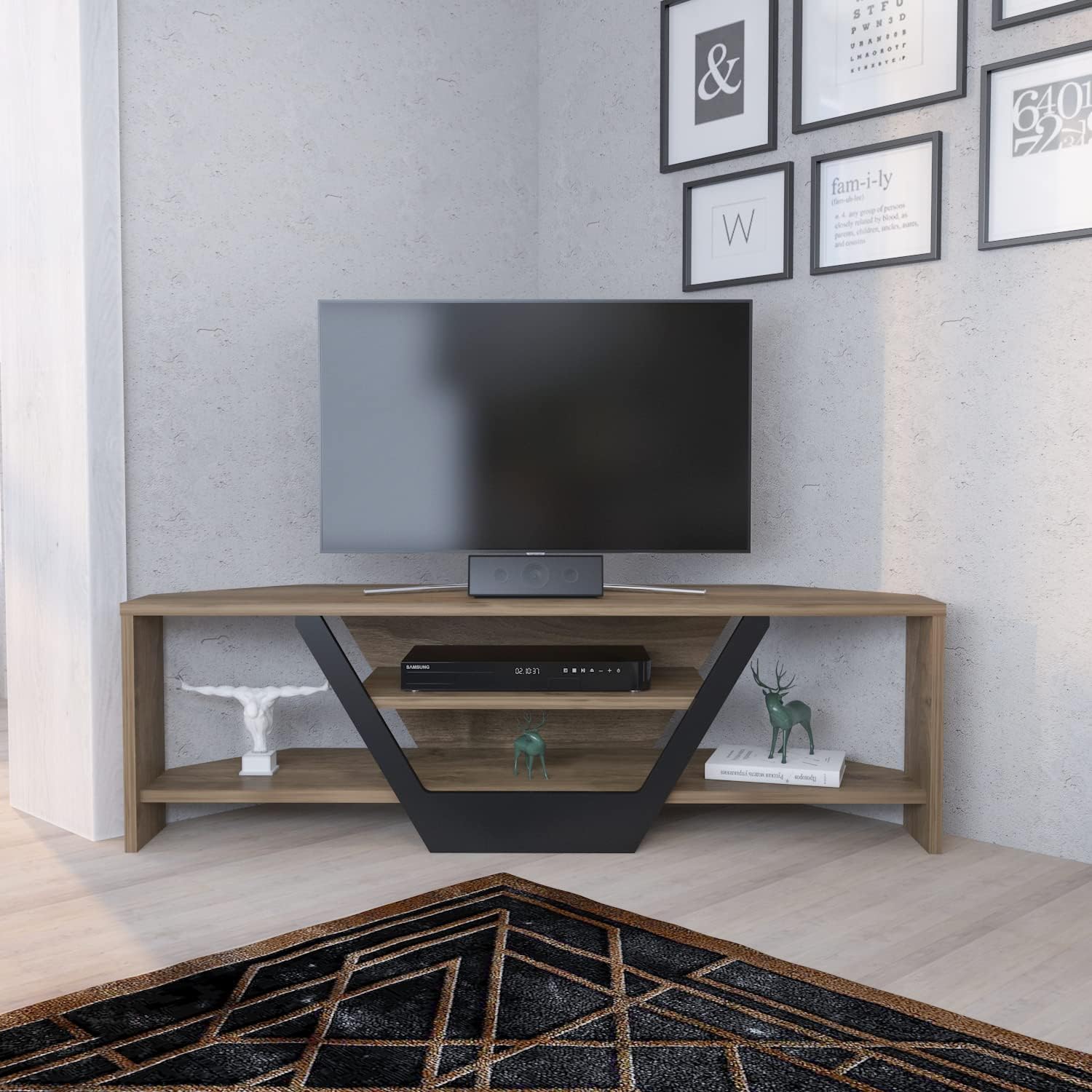 Amazon.com: Angel Sar TV Stand for 75+ Inch TV, Rattan Tv Stand ...