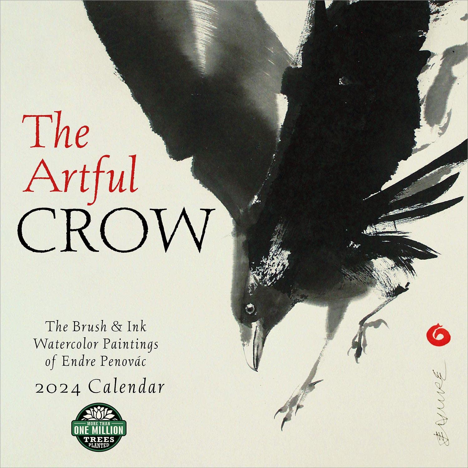 The Artful Crow 2024 Wall Calendar: Brush & Ink Watercolor Paintings by ...