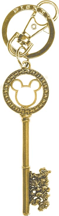 Amazon.com: Disney Gold Master Key with Gem Beads Pewter Key Ring ...