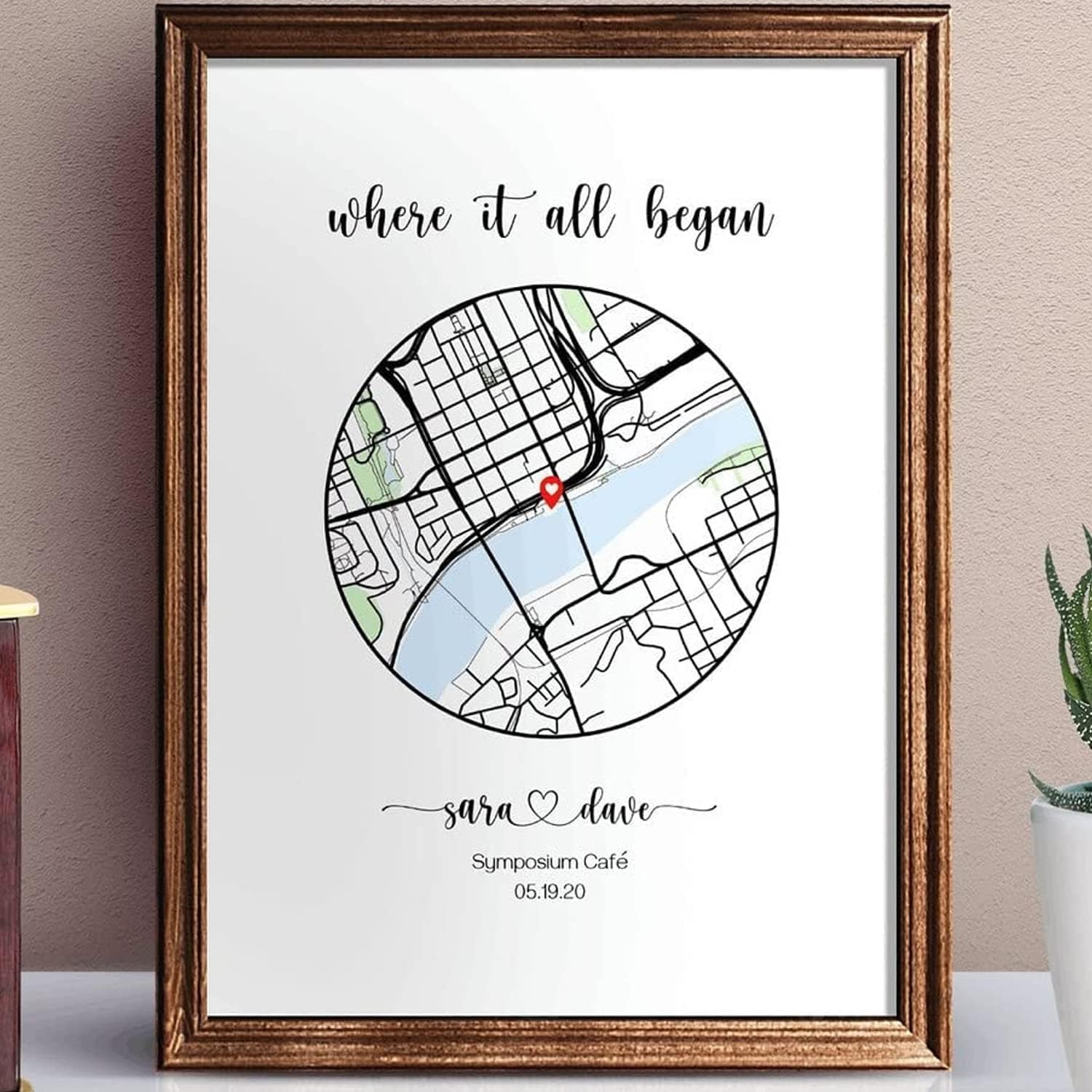 Amazon.com: Where We Met Map/Where It All Began/Couple Map/Gift for Her ...