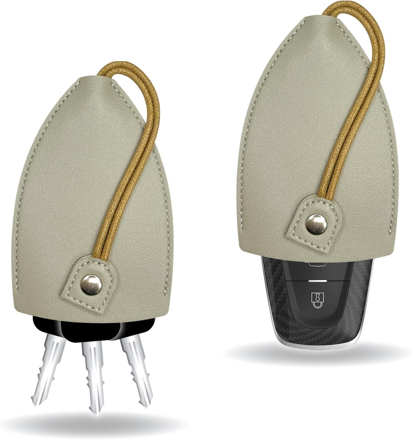 Amazon.com: pvotawp 2PCS Creative Pull-Out Key Case Cover, Leather ...