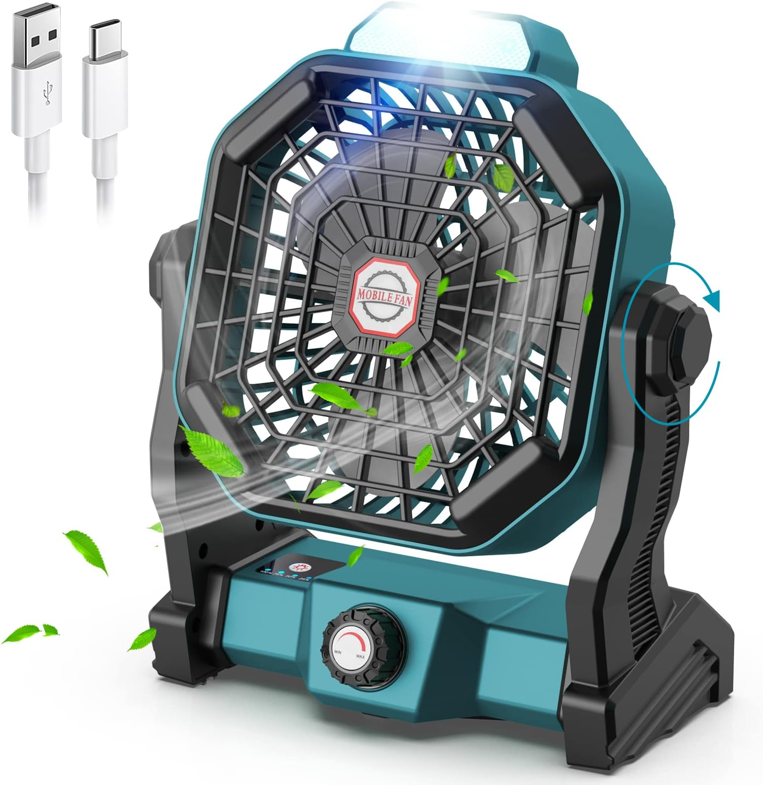 Amazon.com: Geek Aire Portable Camping Fan with Lights, 20000mAh ...