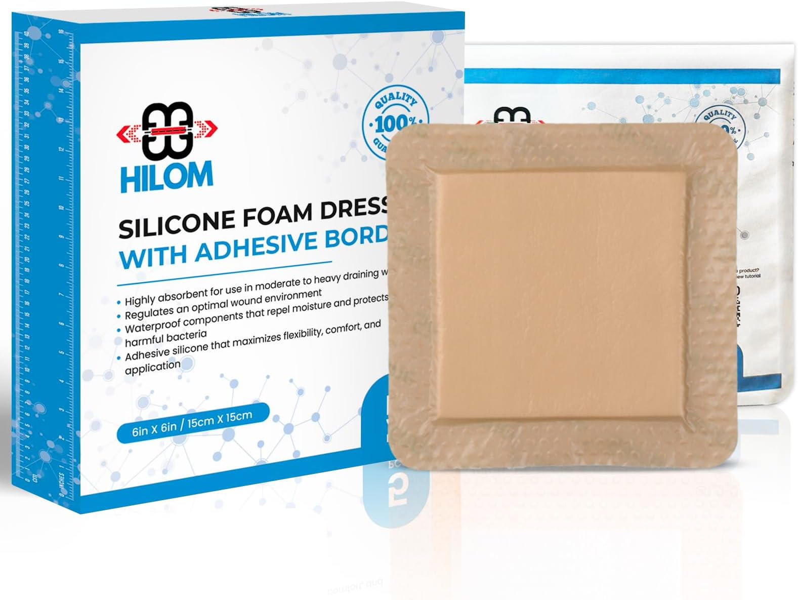 Amazon.com: Hilom Silicone Foam Dressing with Adhesive Border 4 in x 10 ...