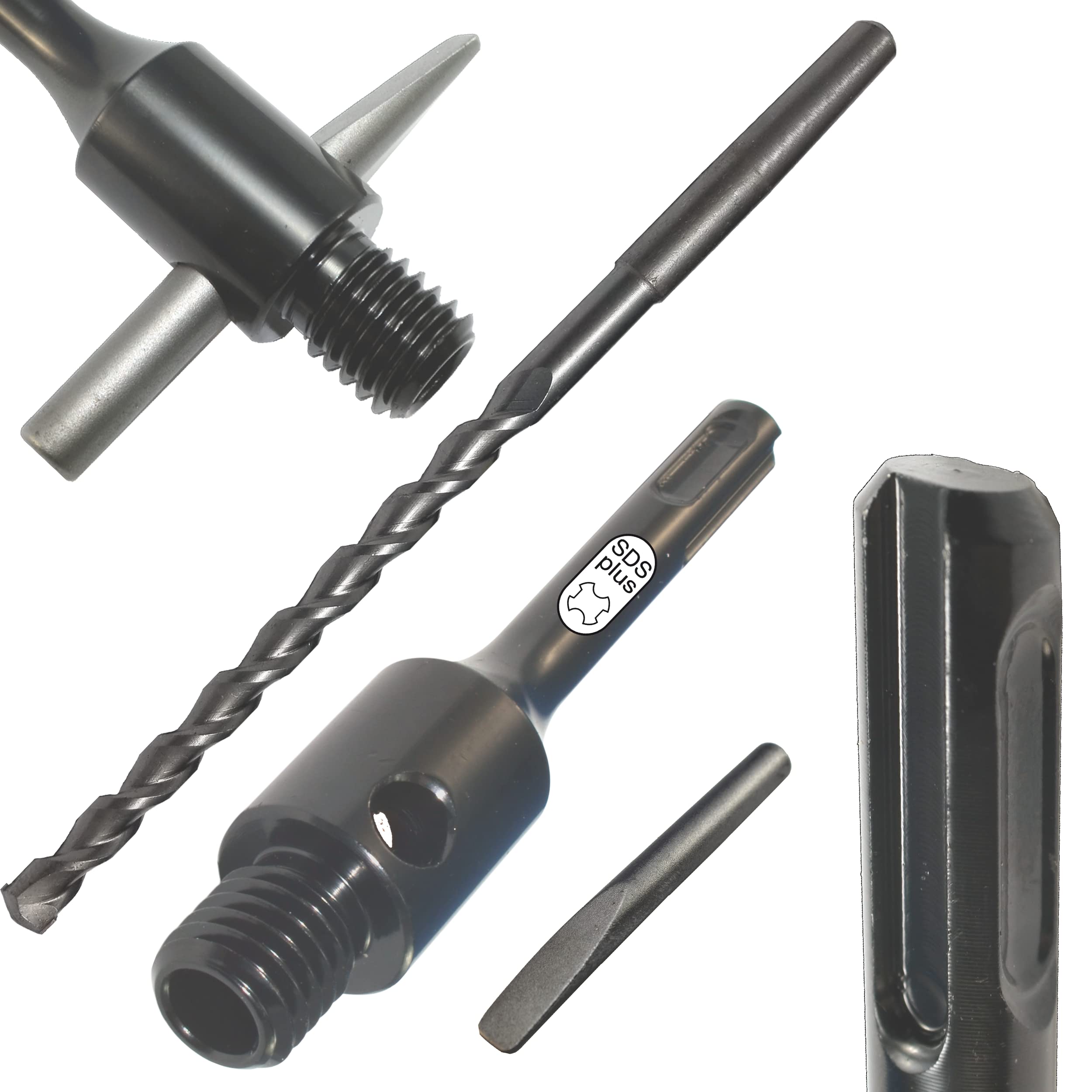 SDS Plus Core Drill Adapter with 8" Pilot Drill Bit for 6" deep Diamond ...