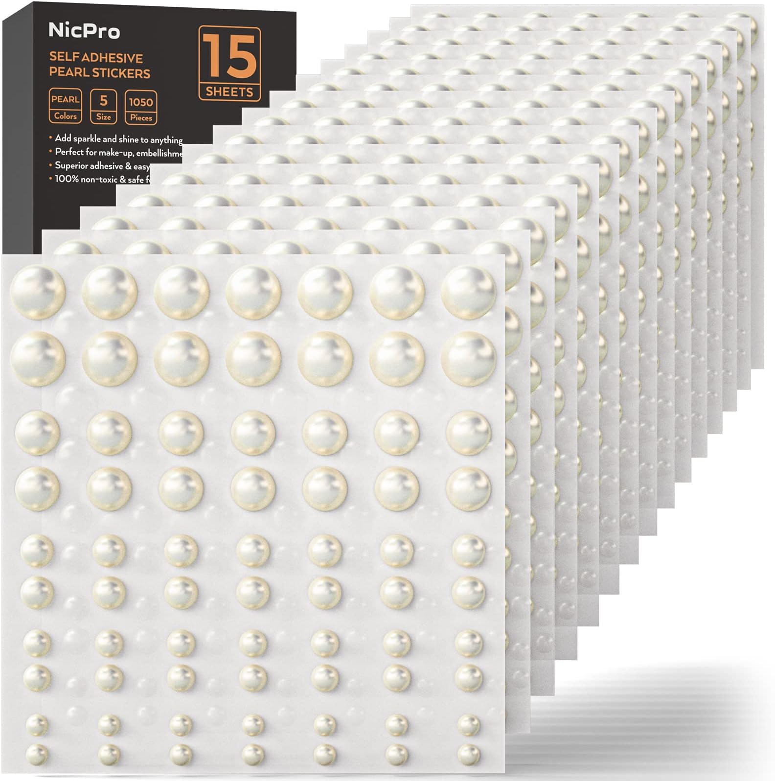 Amazon.com: AllyDrew 6mm Self Adhesive Pearl Stickers, 420pcs