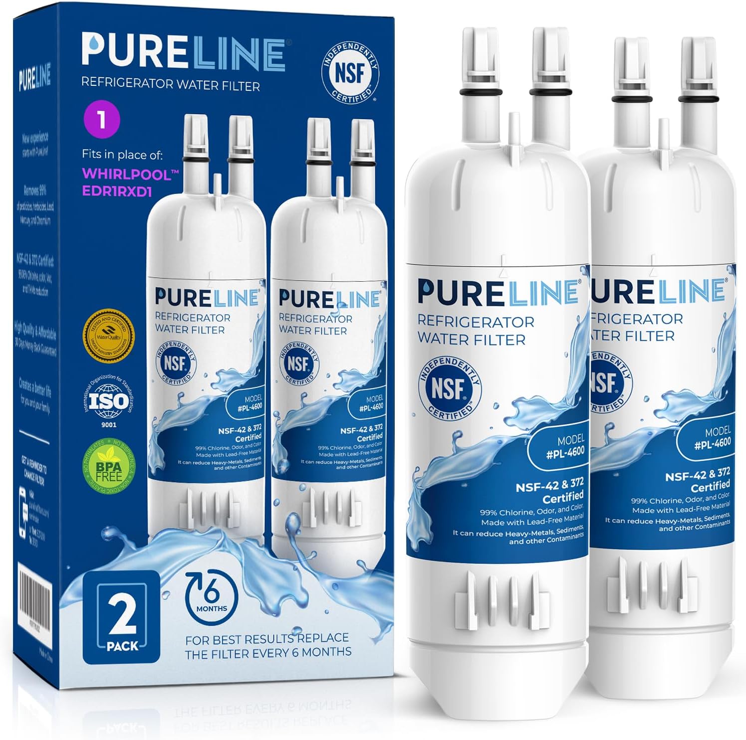 Amazon.com: Pureline EDR1RXD1 Water Filter Replacement for Everydrop ...