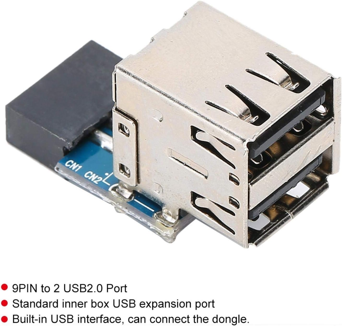 Sutinna 9pin USB 2.0 Female Pin Dual 2 Port USB Motherboard Header ...