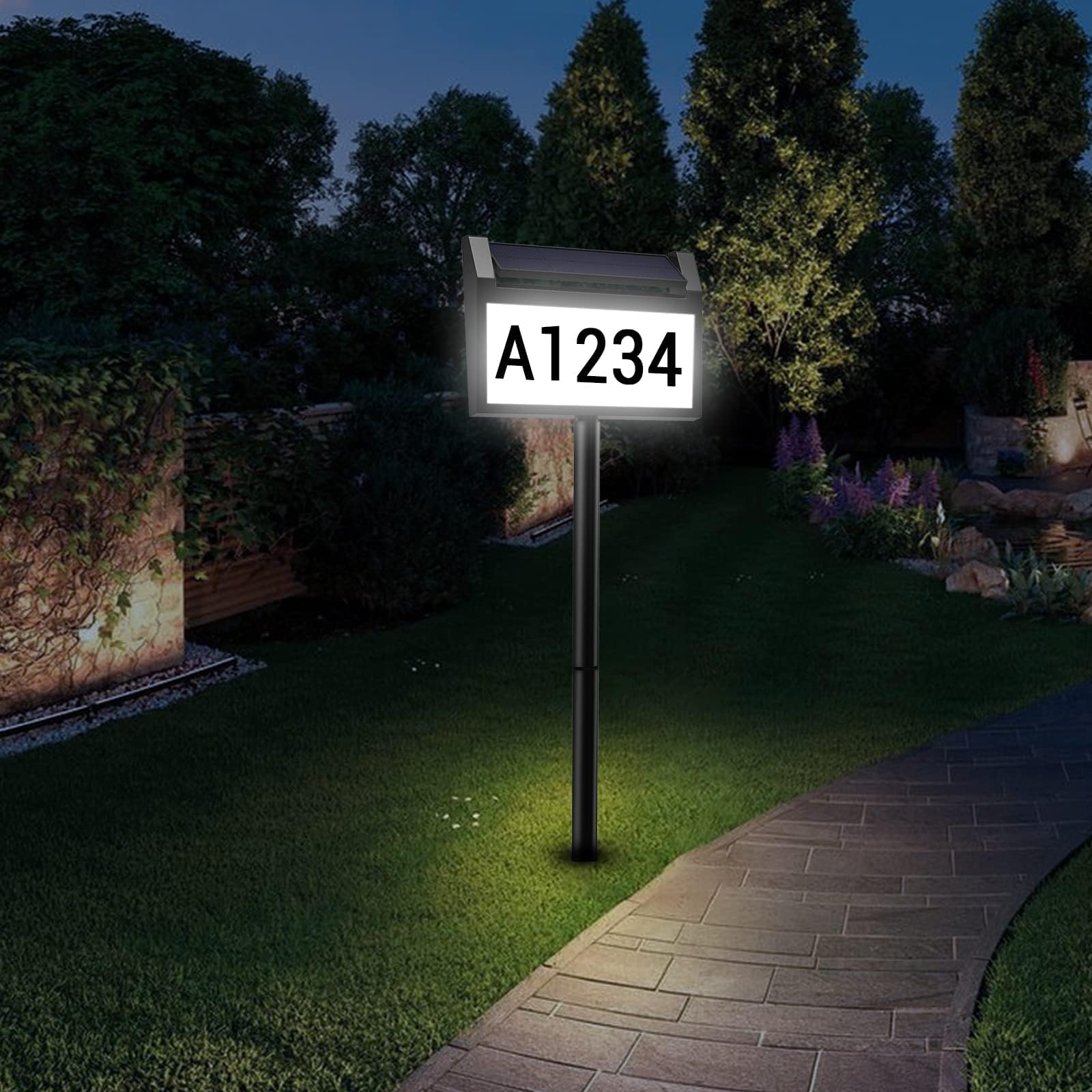Amazon.com: ATDAWN Solar Lighted House Address Numbers Sign, Solar ...