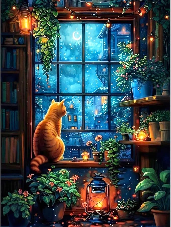 Camocin Art Diamond Painting Cat, 5D Kitten Diamond Painting Adults ...