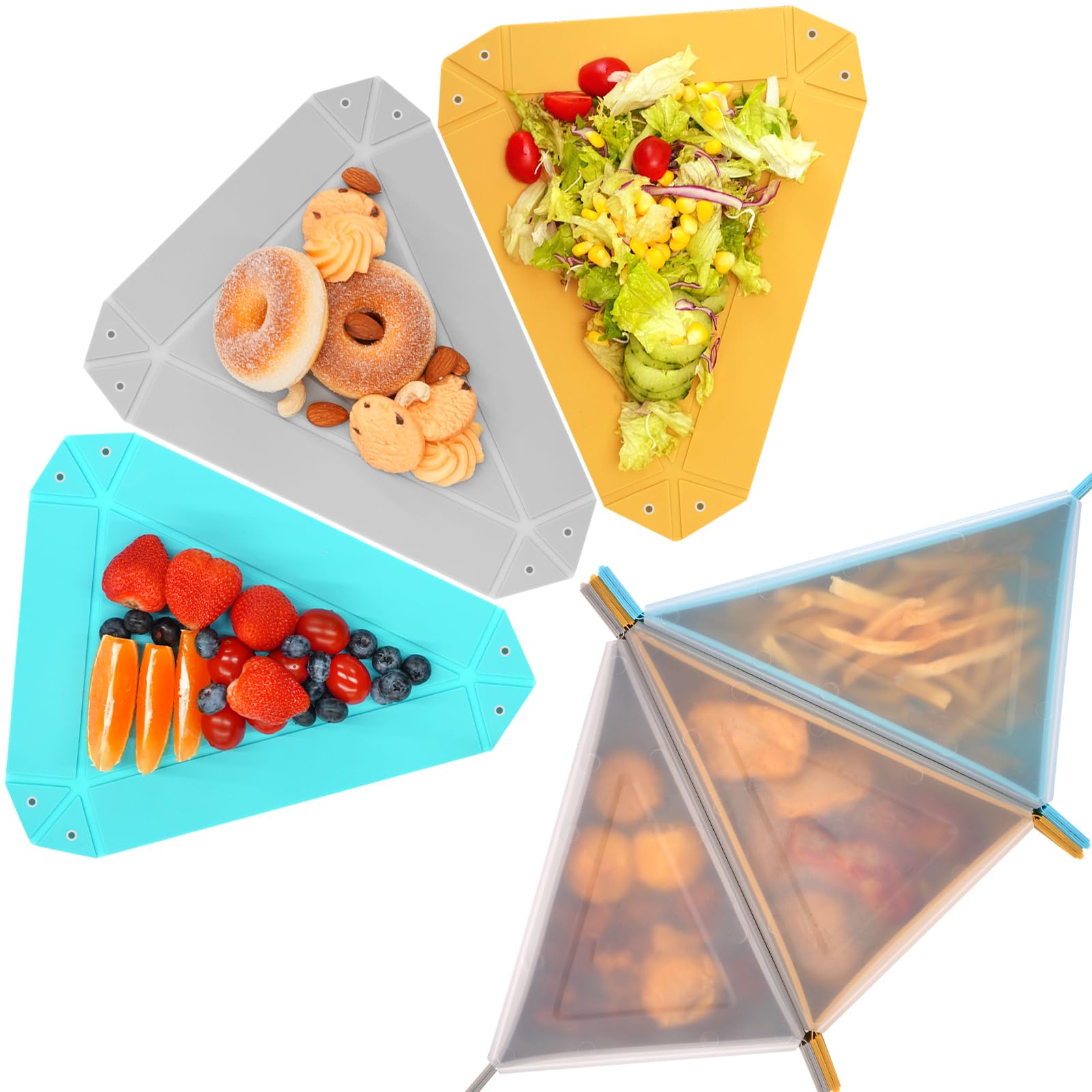 CODOGOY Divided Serving Tray with Lid, Removable Divided Platter Food ...