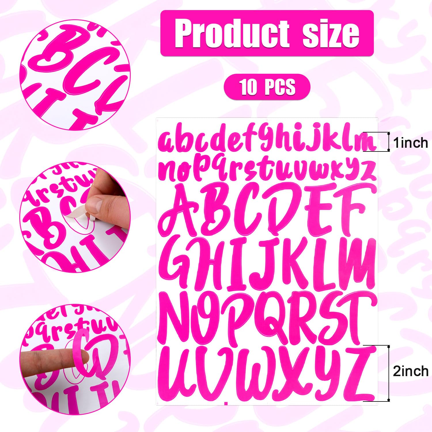 Snapklik.com : 520pcs Vinyl Alphabet Stickers - 10 Sheets 1inch & 2inch ...