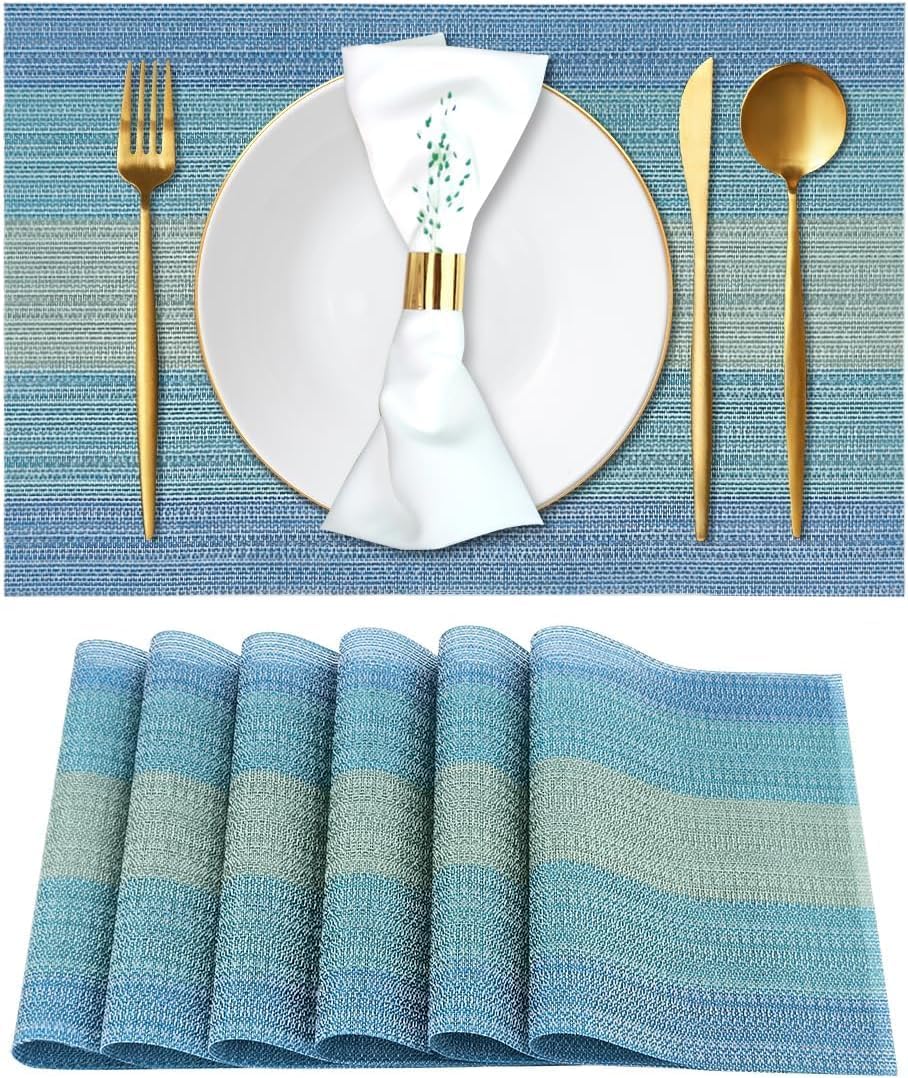Buy GKN Table Place Mats Set of 6 Luxury Dining Table Mats PVC Heat ...