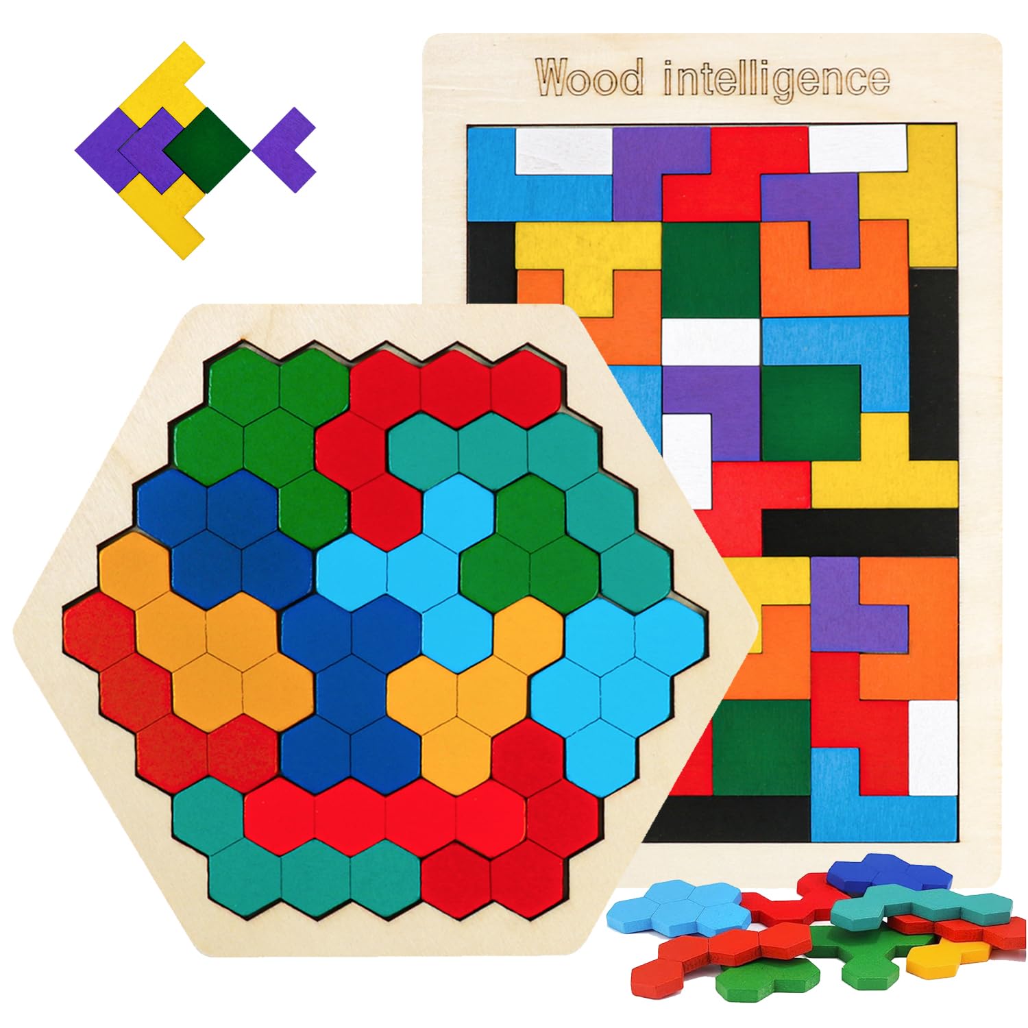 Amazon.com: Wooden Brain Teaser Puzzles for Adults and Kids Boys Girls ...