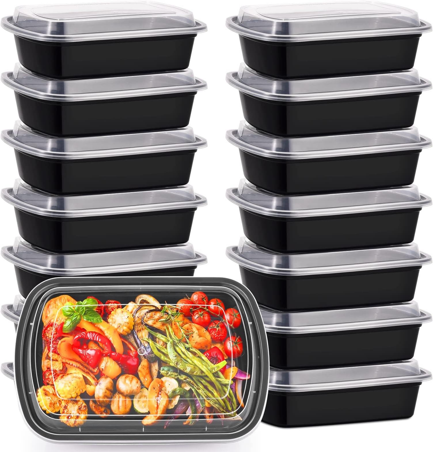 Amazon.com: Enther Meal Prep Containers 12 Pack 1 Compartment Single ...