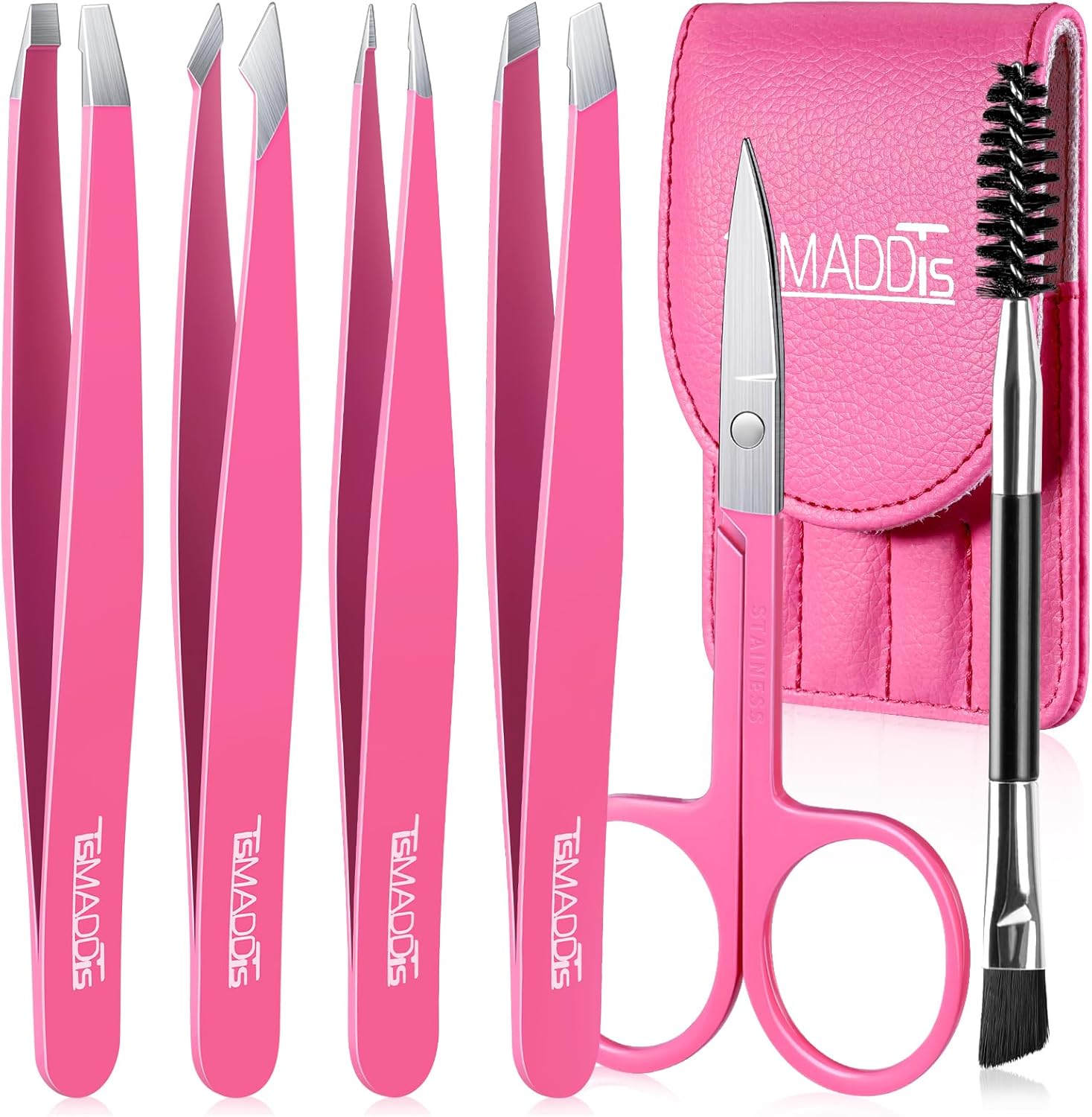 Amazon.com : TsMADDTs 7 Pcs Tweezers Set, Tweezers for Women Facial ...