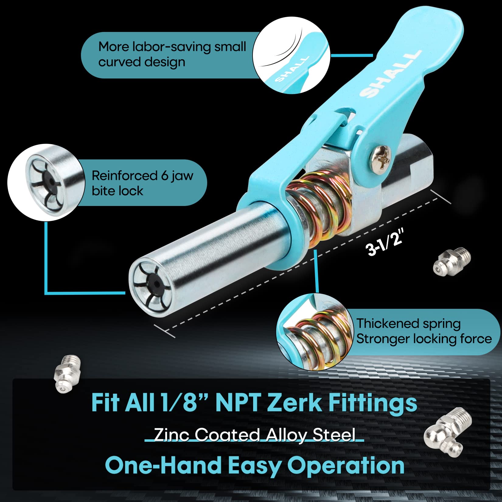 Snapklik.com : Grease Gun Coupler 2Pcs, Quick Release & Strong Locking ...