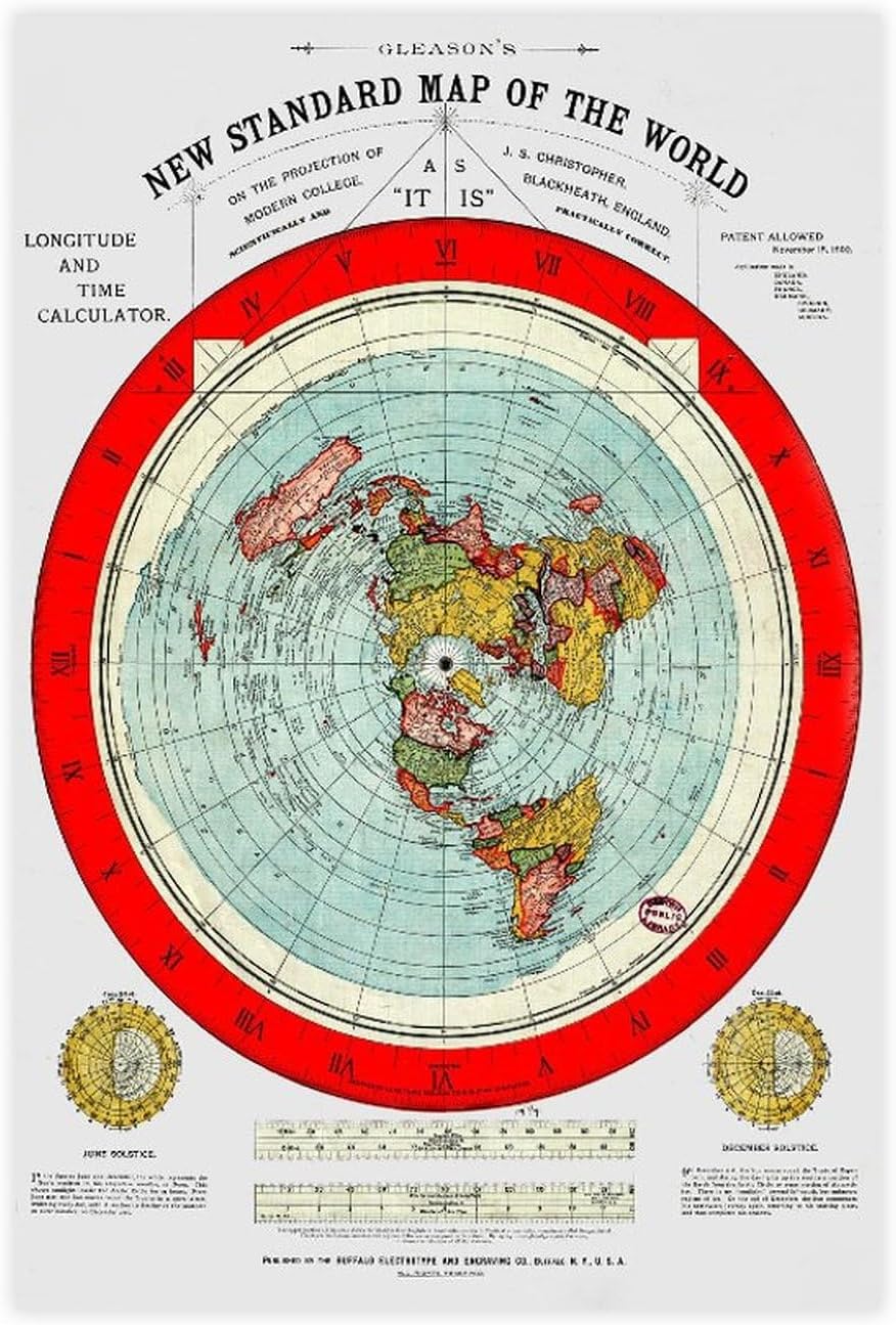 Amazon.com: GO EHG Alexander Gleason New Standard World Map - 1892 Flat ...